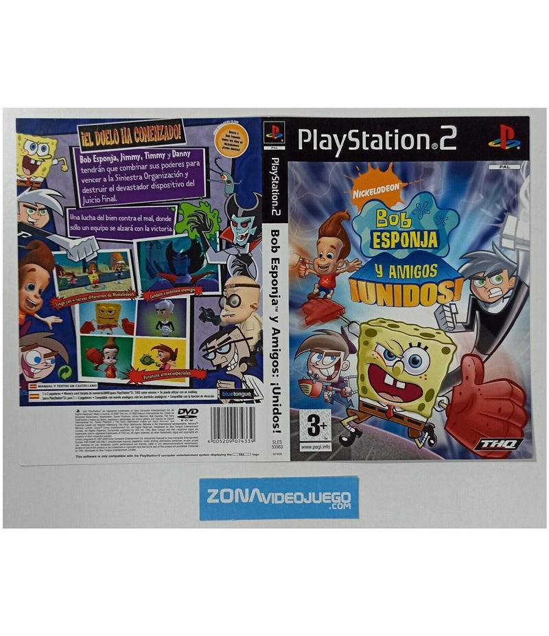 Caratula Original Bob Esponja y sus Amigos Unidos, Playstation 2 - ZONAVIDEOJUEGO.COM