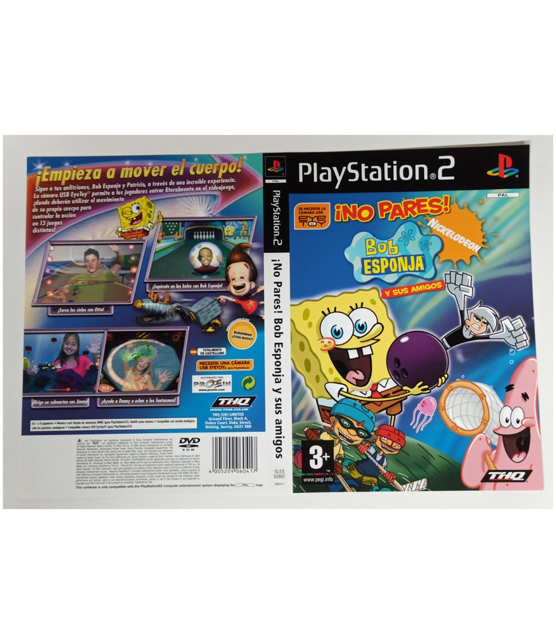 Caratula Original No Pares! Bob Esponja y sus amigos, Playstation 2 - ZONAVIDEOJUEGO.COM